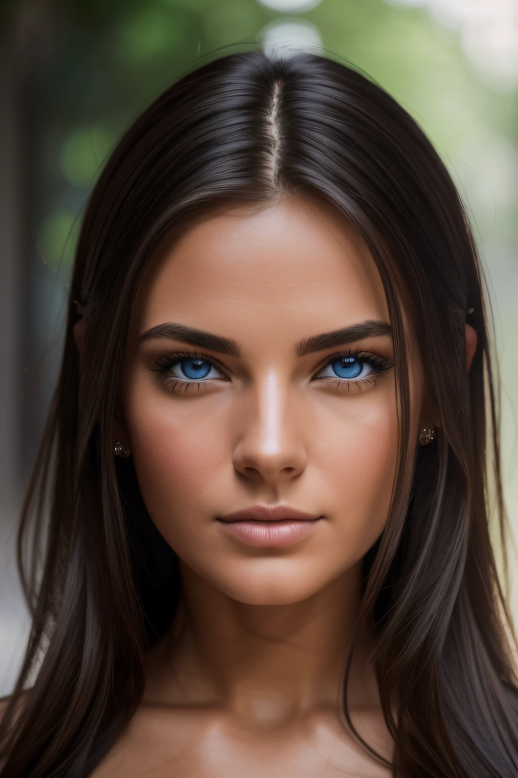 A woman with blue eyes and long hair posing for a picture - SeaArt AI