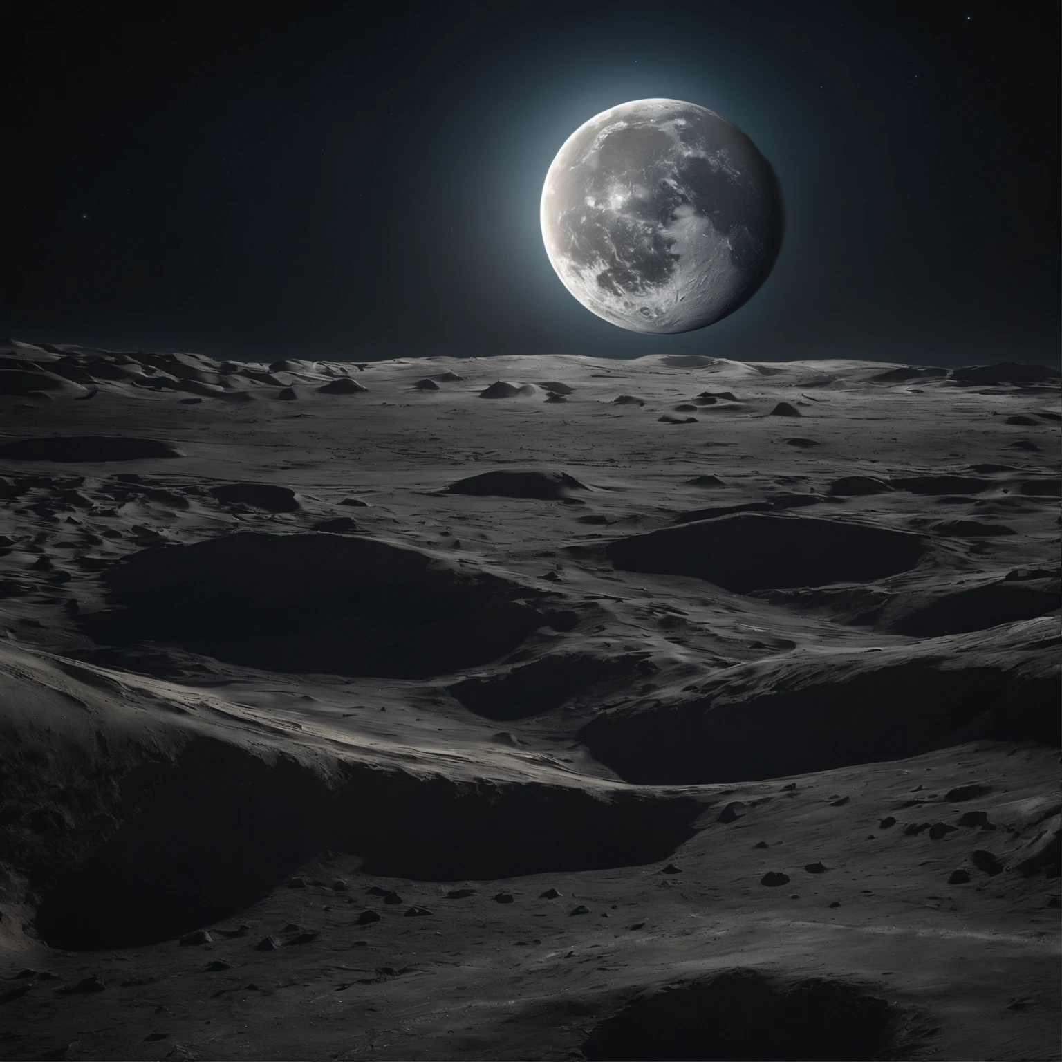 A view of the moon from the surface of the moon - SeaArt AI