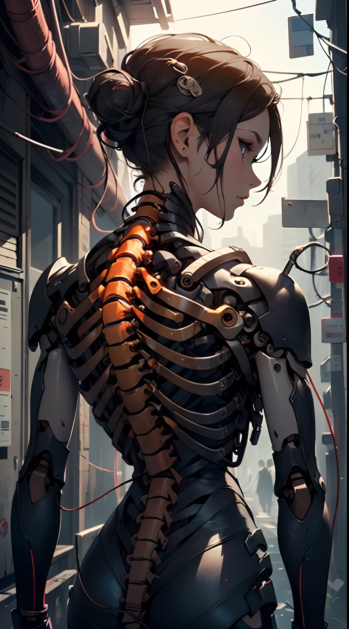 A close up of a woman in a futuristic outfit with a sci - fiore - SeaArt AI