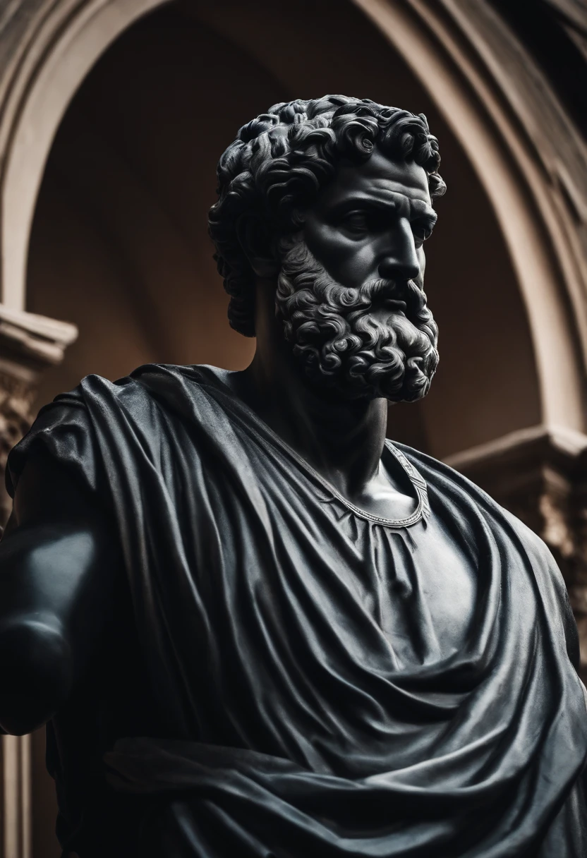 A statue of a man with a beard and a beard - SeaArt AI