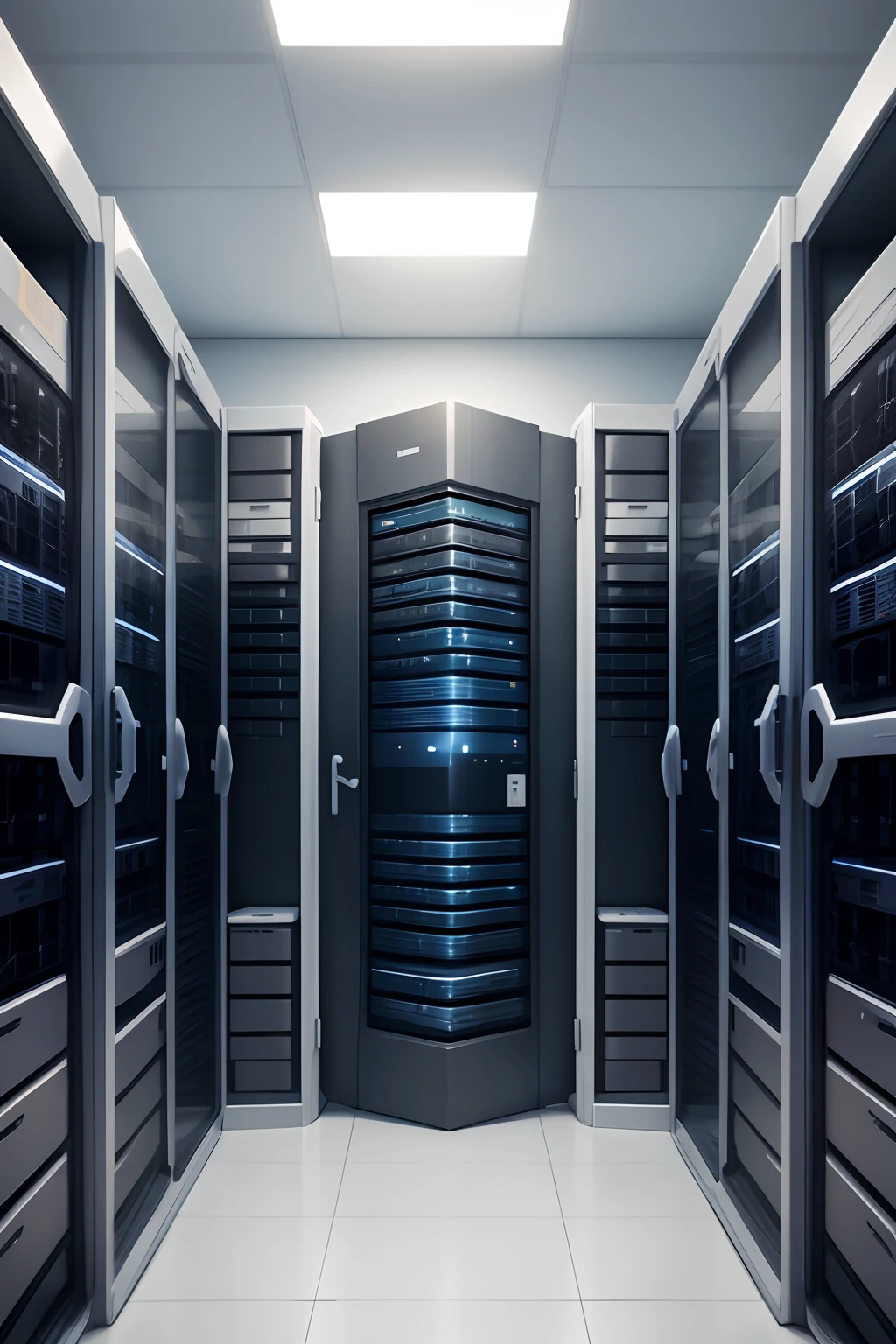A close up of a server room with many servers in it - SeaArt AI