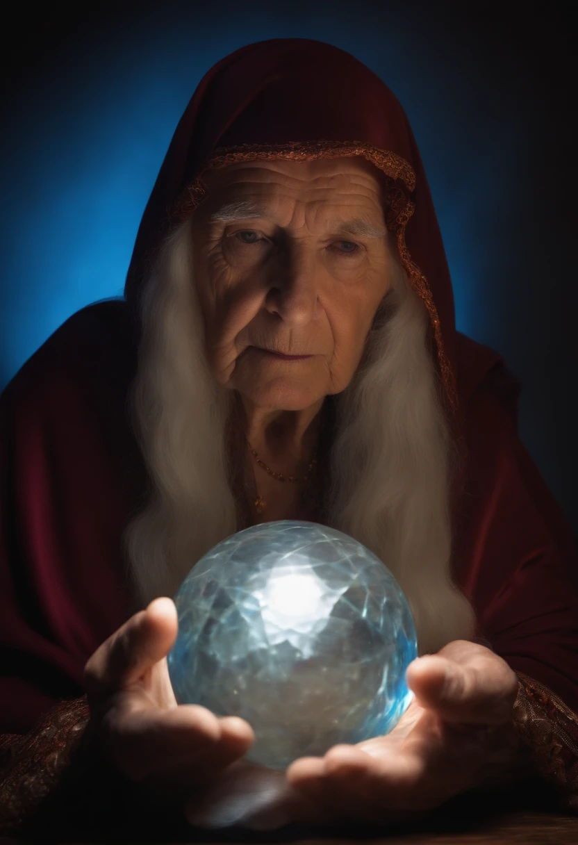 A close up of a person holding a crystal ball in their hands - SeaArt AI