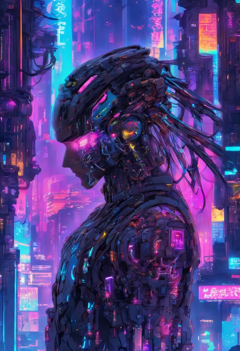 A futuristic woman with dreadlocks standing in front of a city - SeaArt AI