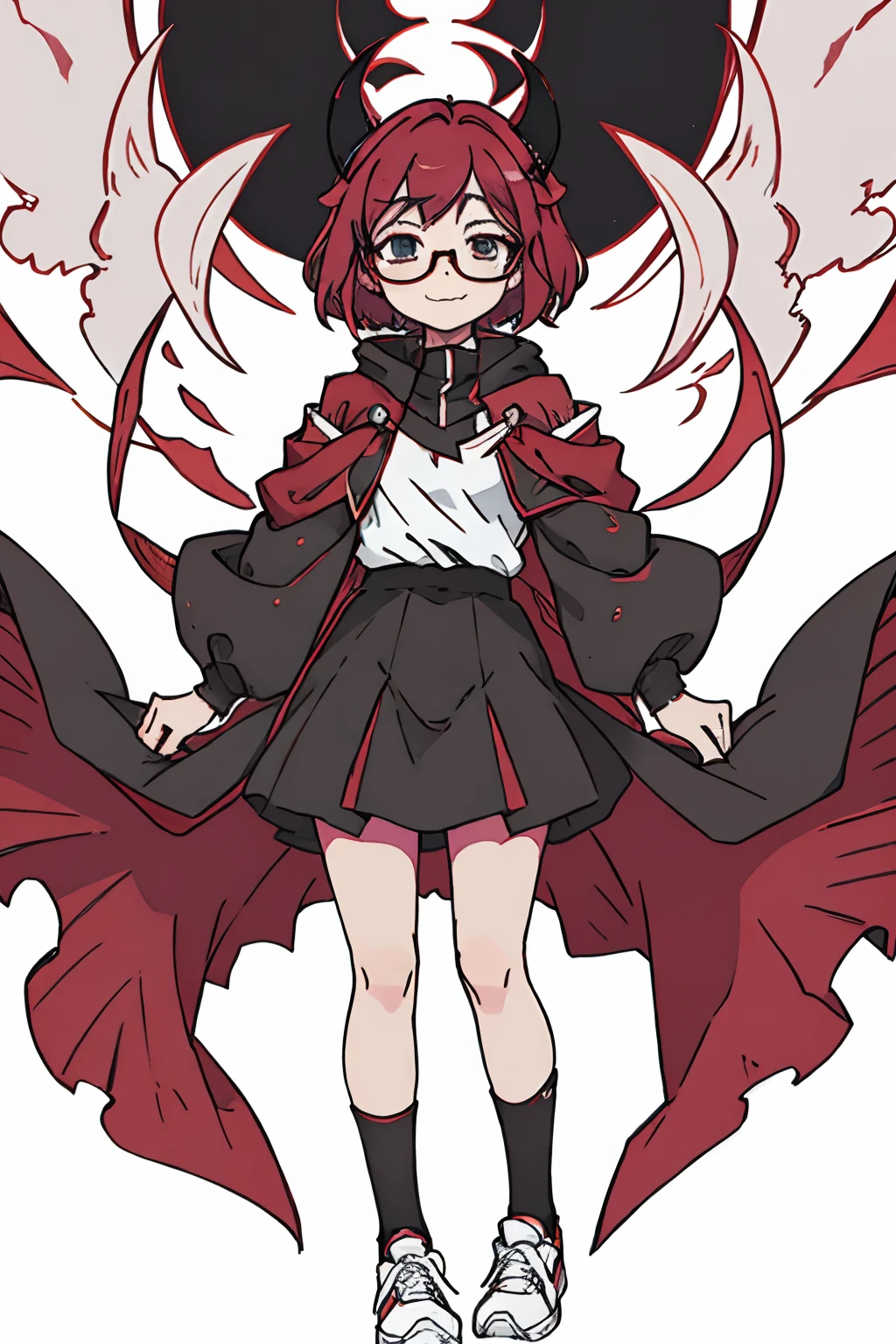 A cartoon image of a girl with red hair and wings - SeaArt AI