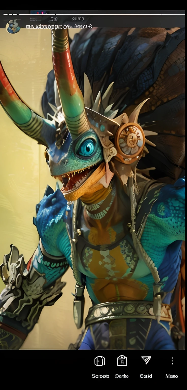 A close up of a dragon with a clock on its head - SeaArt AI