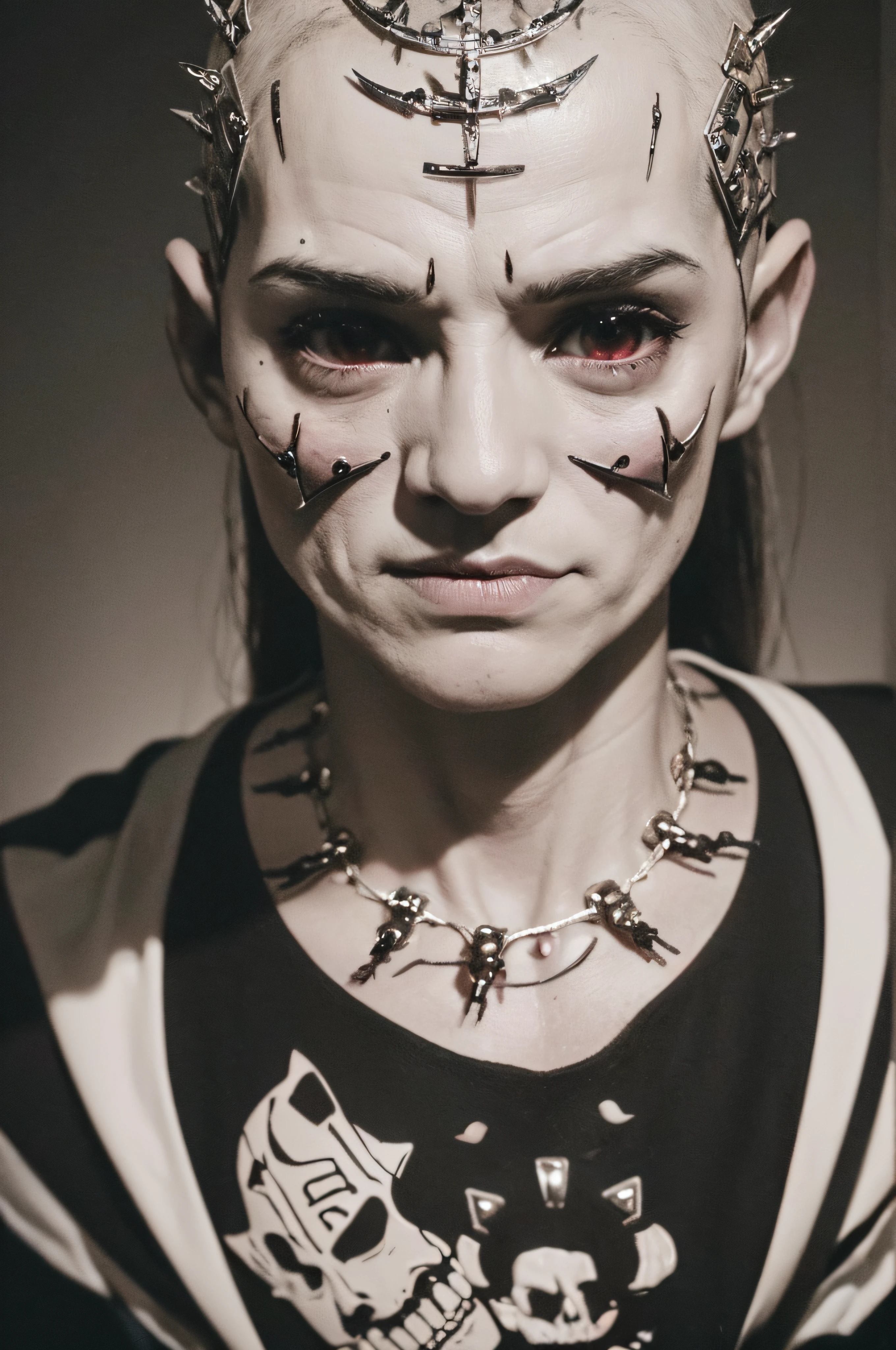 A close up of a person with a face painted like a demon - SeaArt AI