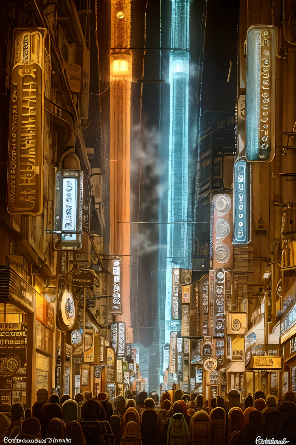 There are many people walking down the street in the city - SeaArt AI