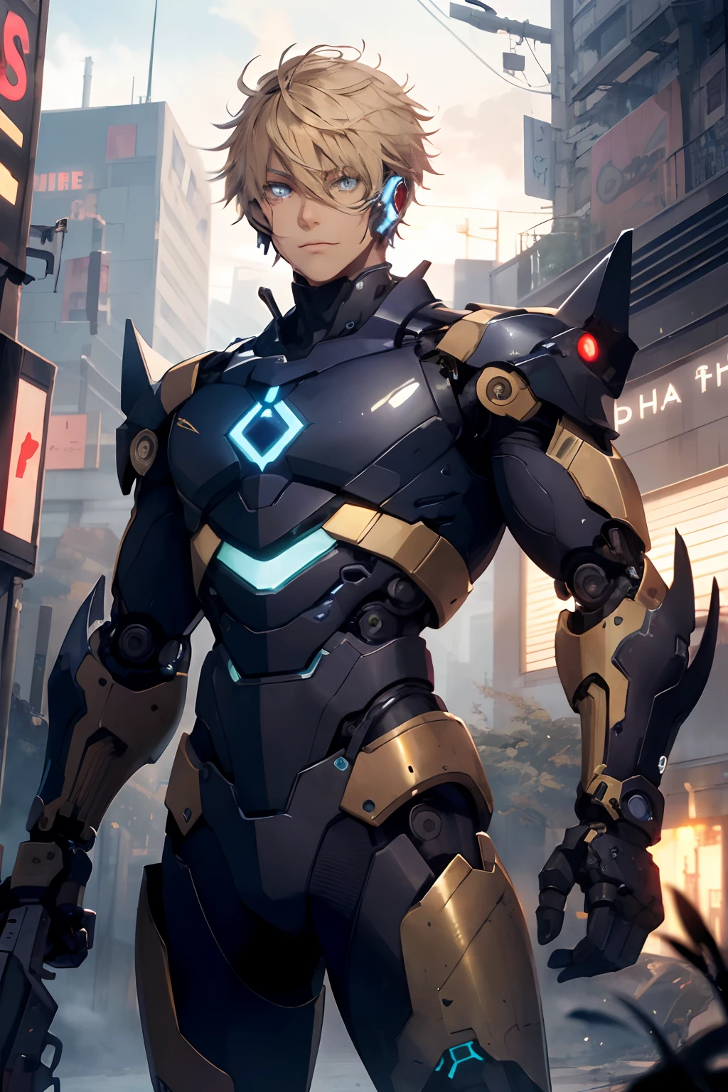 A close up of a person in a suit with a gun - SeaArt AI