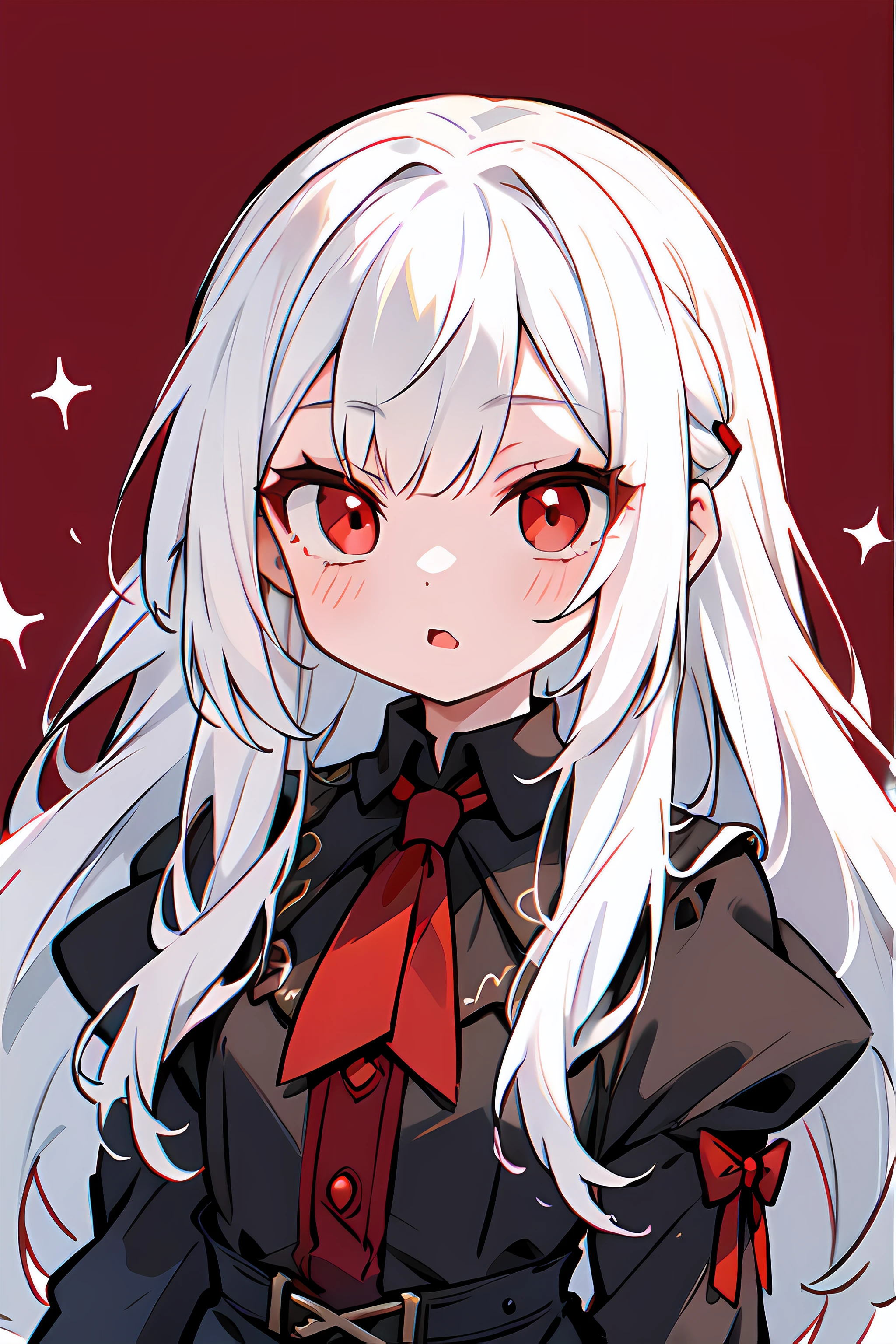 Anime girl with long white hair and red eyes - SeaArt AI