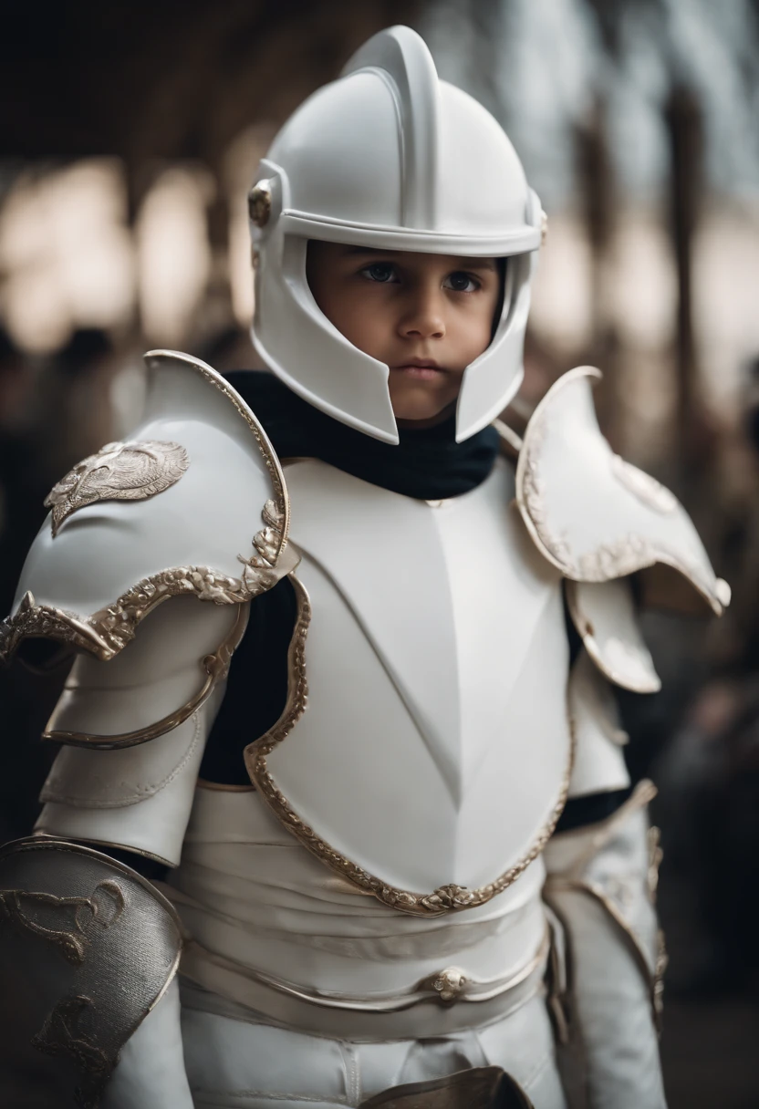 A close up of a person in a white armor and helmet - SeaArt AI