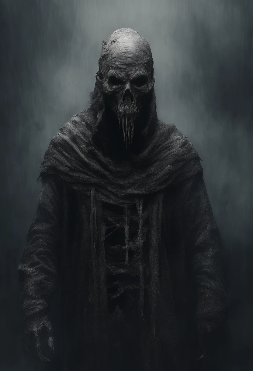 A man in a hoodedie standing in the dark with a knife - SeaArt AI