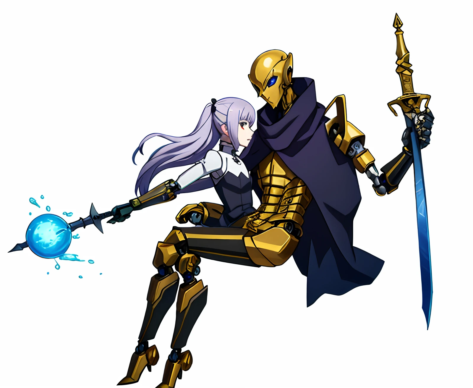 A woman in armor holding a sword and a sword - SeaArt AI