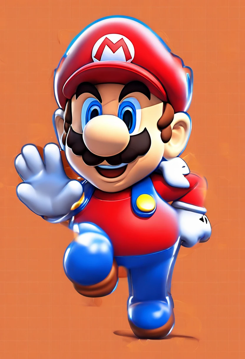 Mario bros running with his hands up - SeaArt AI