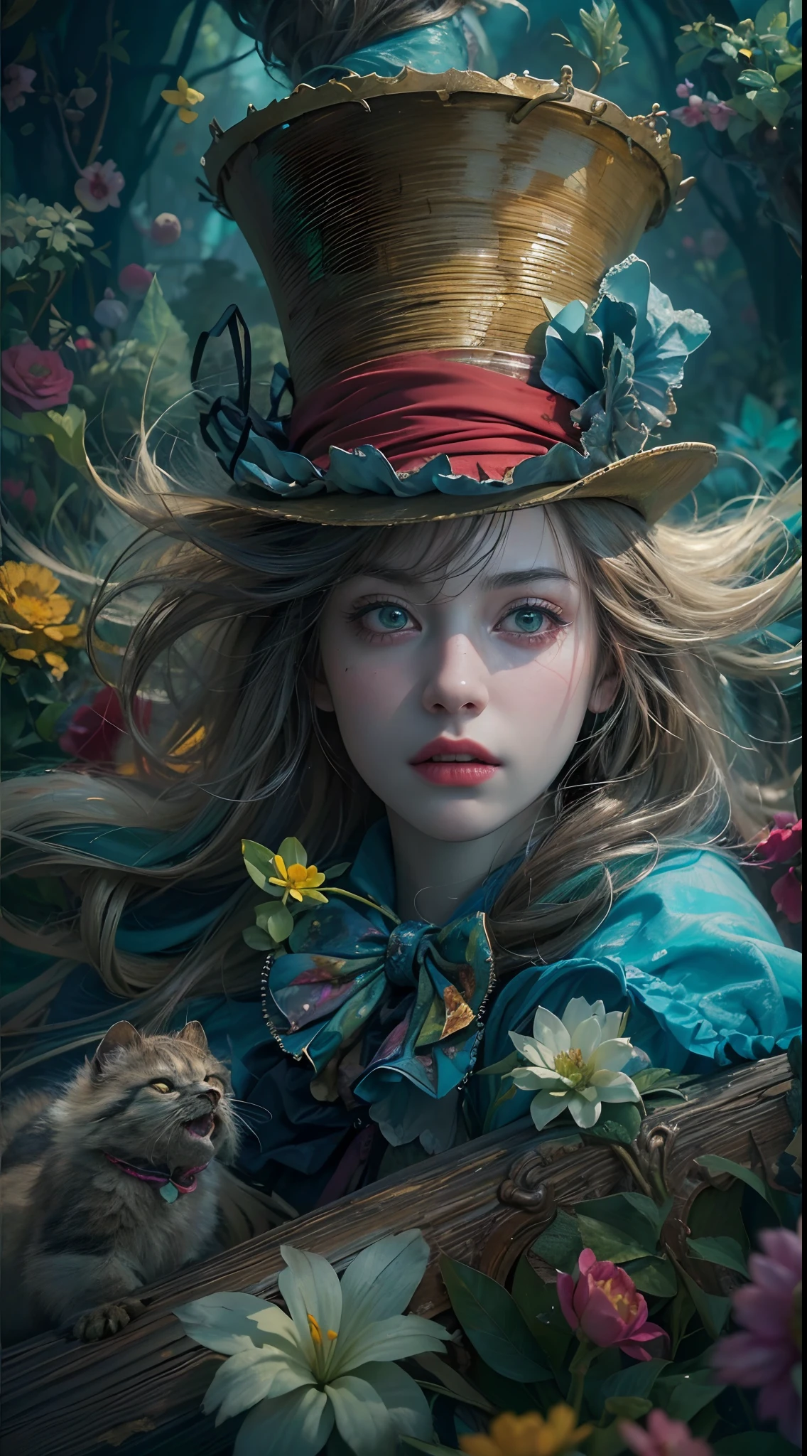 A close up of a woman with a hat on her head - SeaArt AI