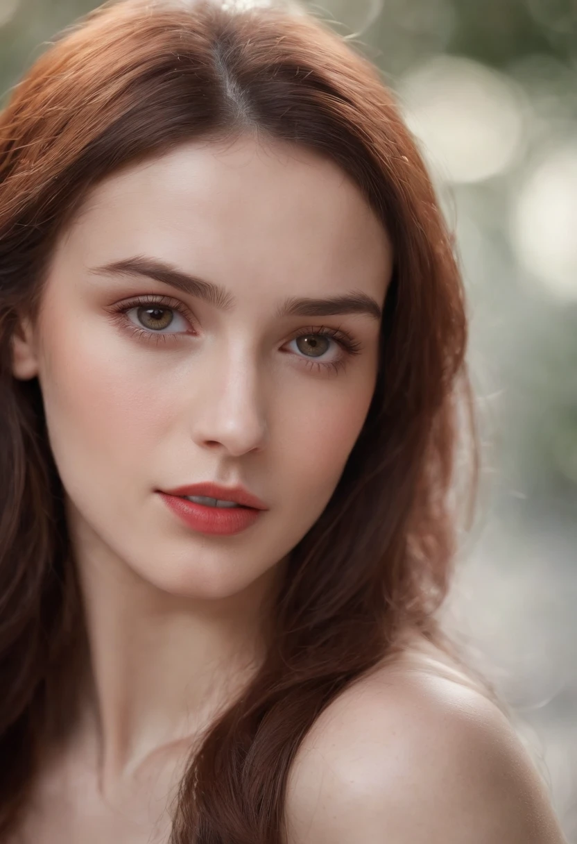 A close up of a woman with long hair and a red lipstick - SeaArt AI