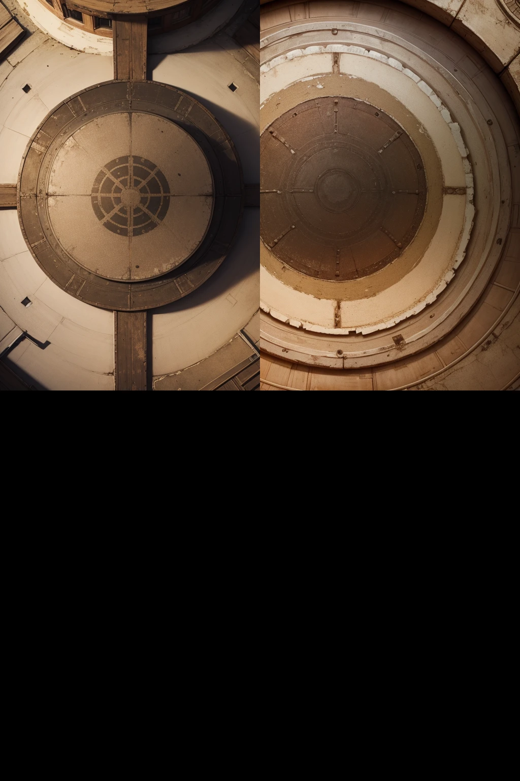 Top view texture of old irony hospital round table - SeaArt AI