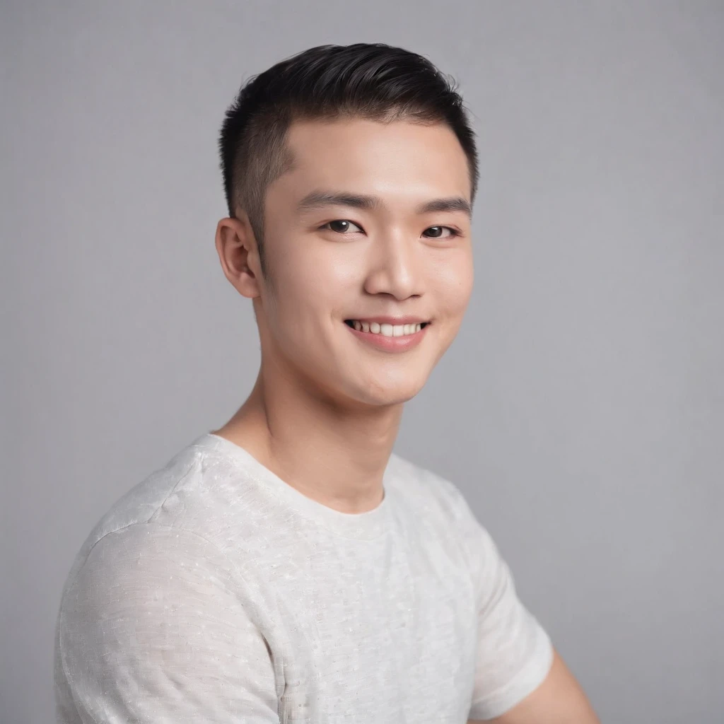 A close up of a man with a white shirt and a smile - SeaArt AI