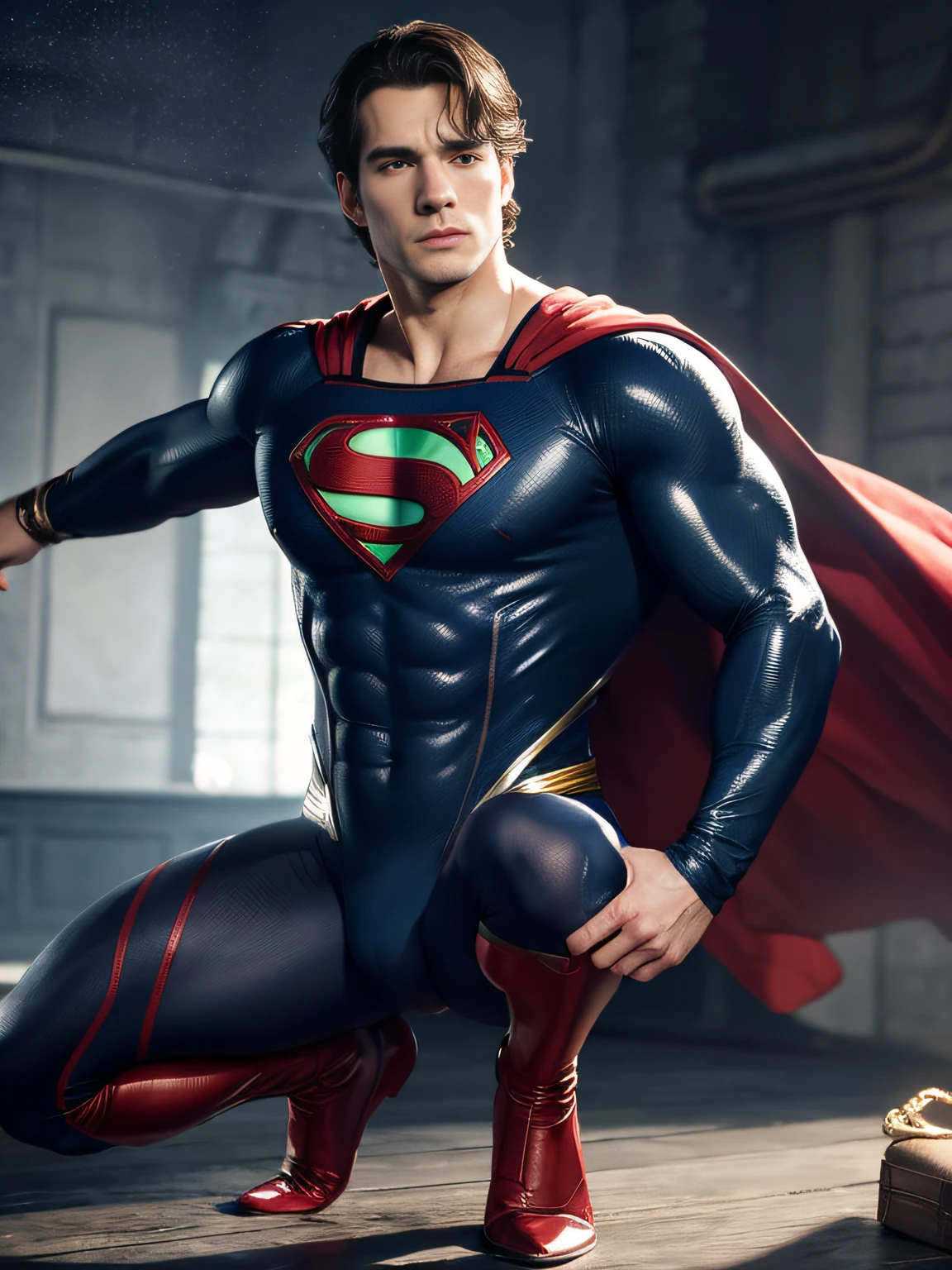 A man in a superman costume poses for a picture - SeaArt AI