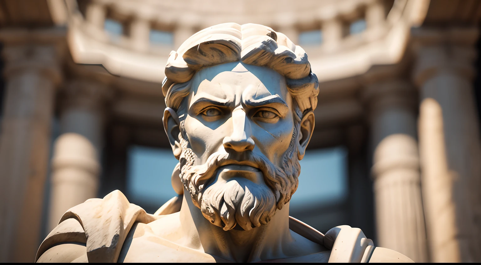 A close up of a statue of a man with a beard - SeaArt AI
