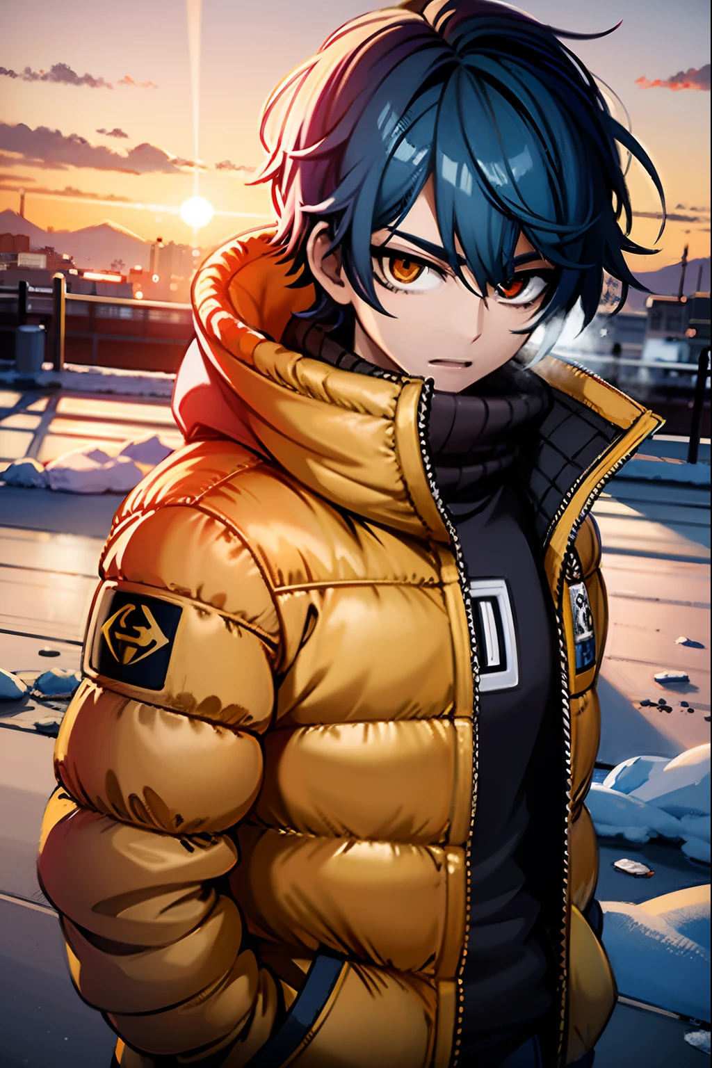 A close up of a person wearing a jacket and a jacket - SeaArt AI