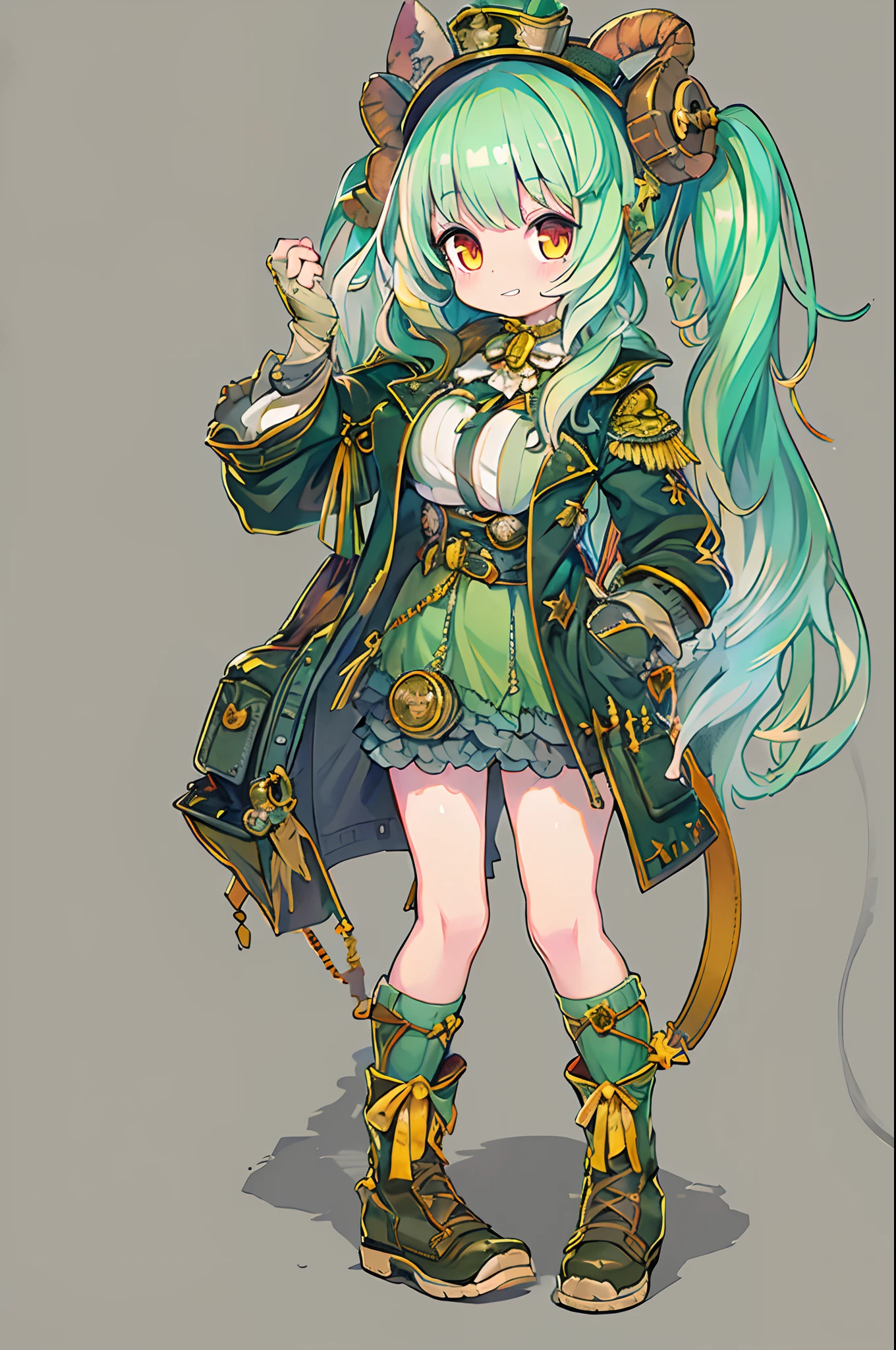 A close up of a person with a green and blue hair - SeaArt AI