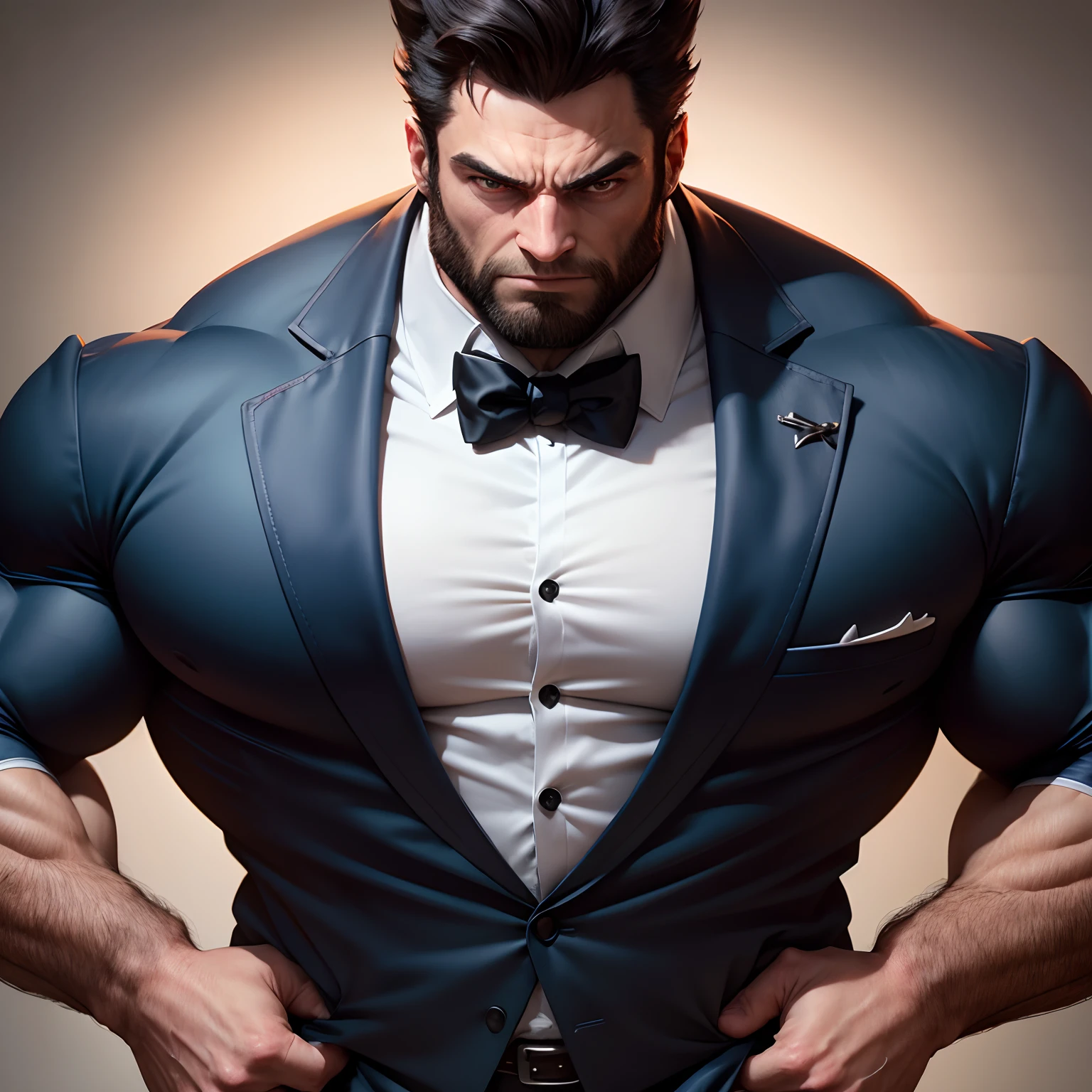 Arafed man in a suit and bow tie posing for a picture - SeaArt AI