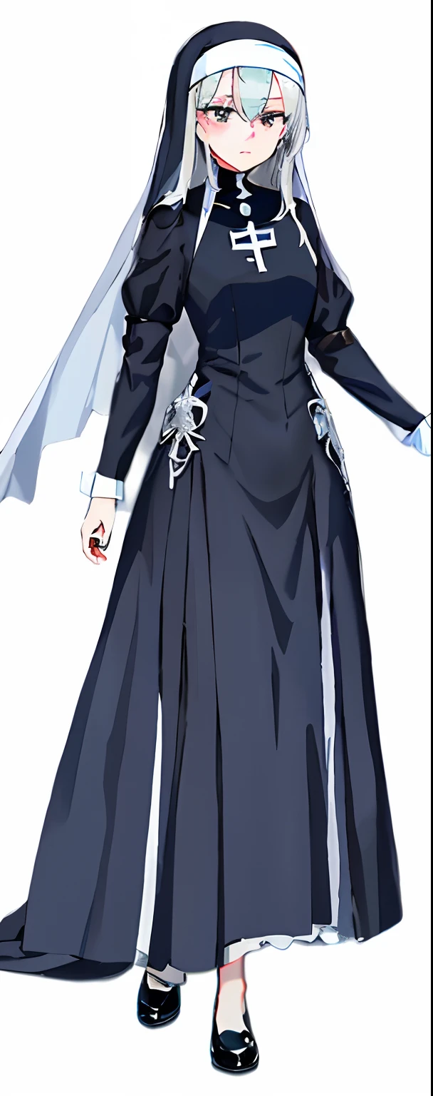 A close up of a person in a nun costume with a sword - SeaArt AI