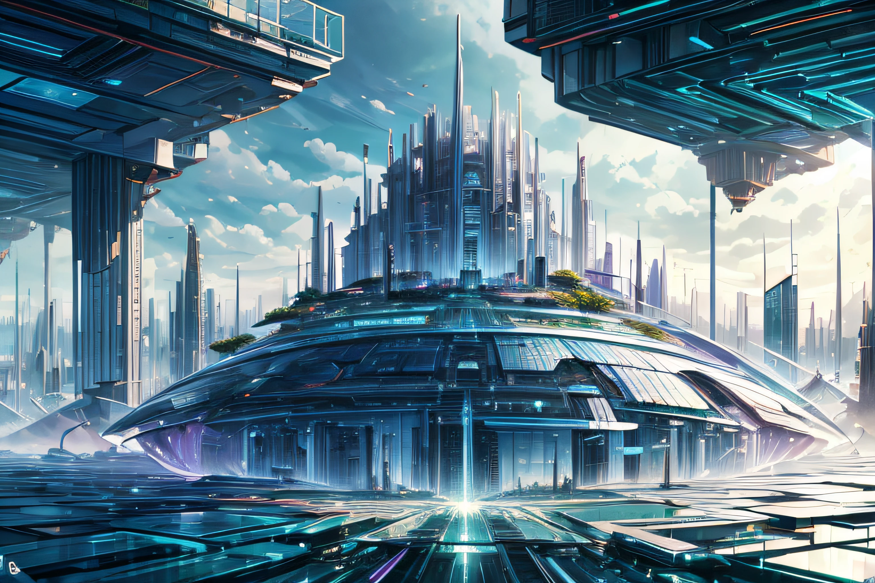 Futuristic city with futuristic architecture and futuristic buildings ...