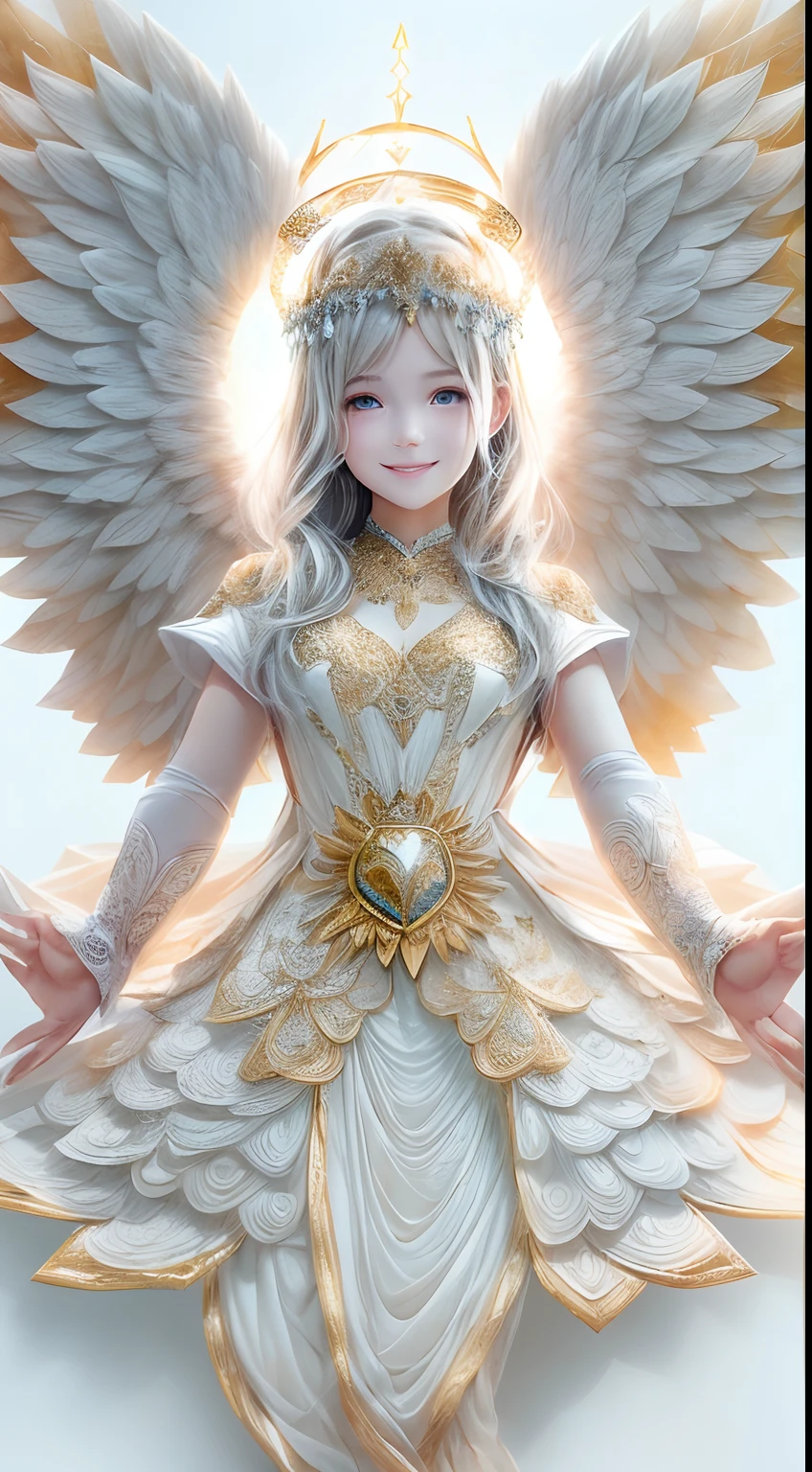 A close up of a statue of an angel with wings - SeaArt AI