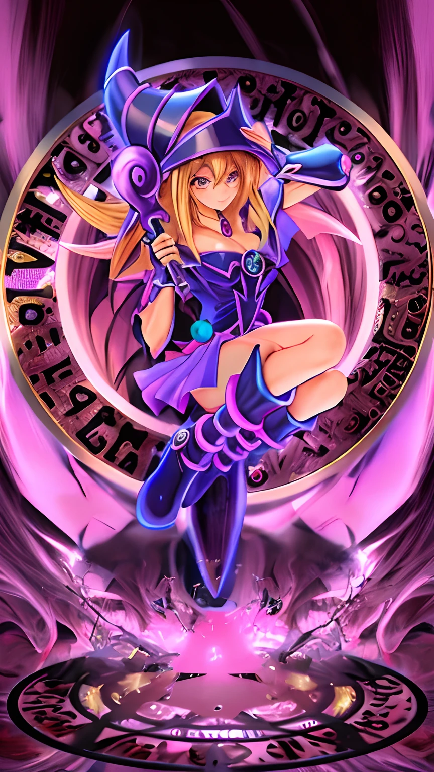 A cartoon image of a woman in a purple outfit and a hat - SeaArt AI