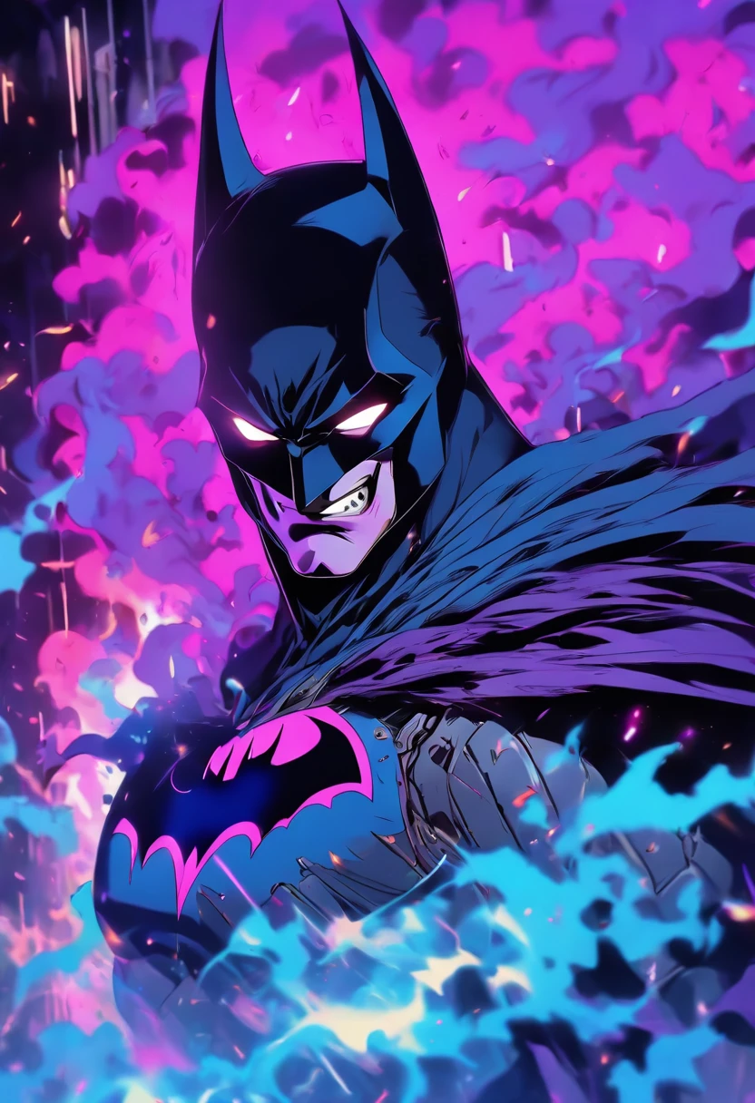 Batman in a purple and black suit with a purple background - SeaArt AI
