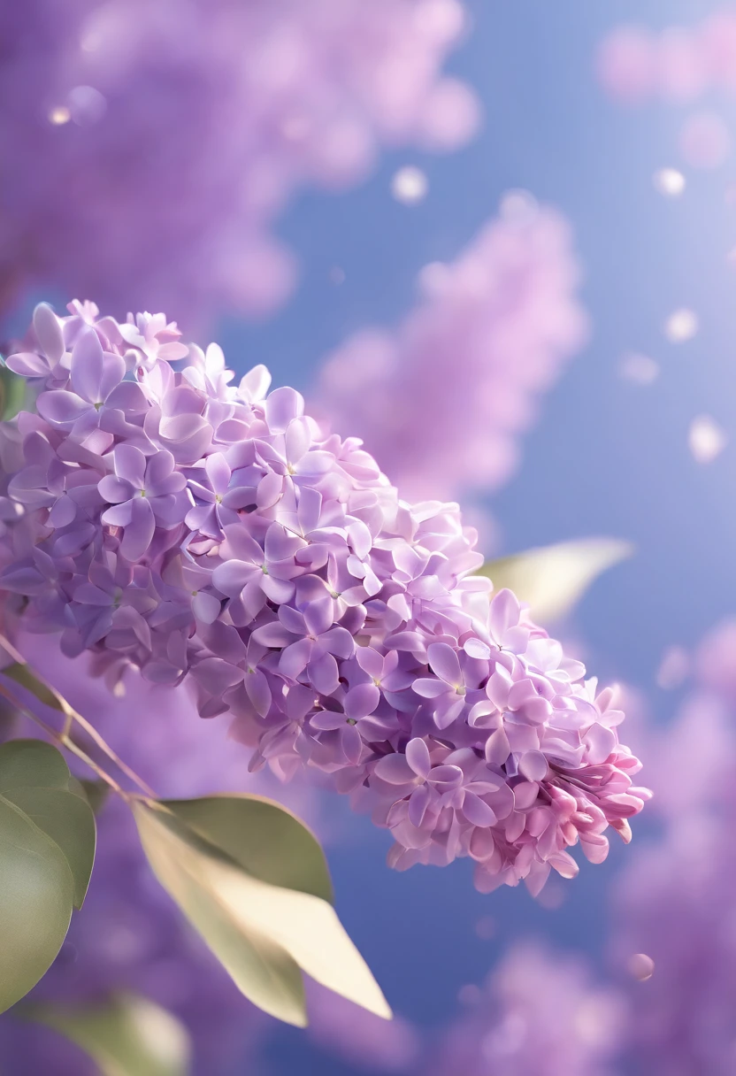 Lila flowers are blooming in the sun on a sunny day - SeaArt AI