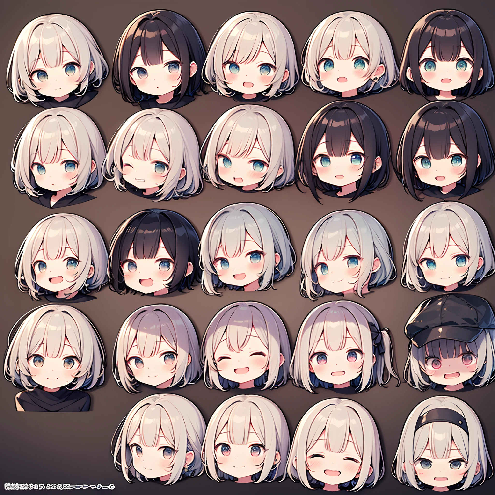 A close up of a bunch of anime characters with different hair styles ...