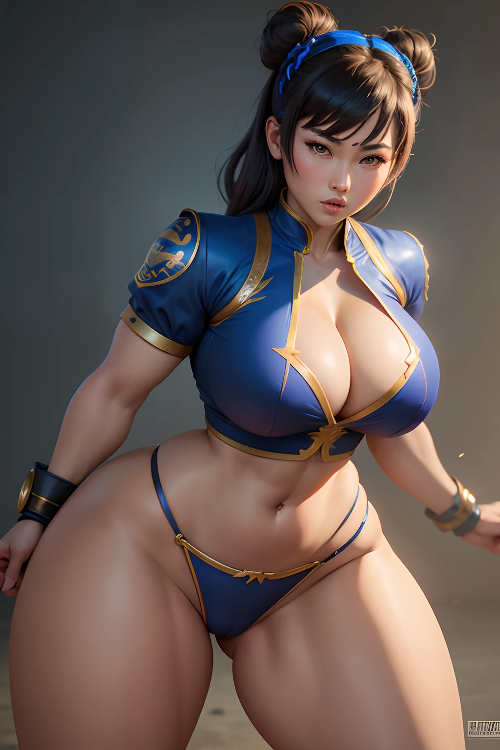 A woman in a blue outfit posing for a picture - SeaArt AI