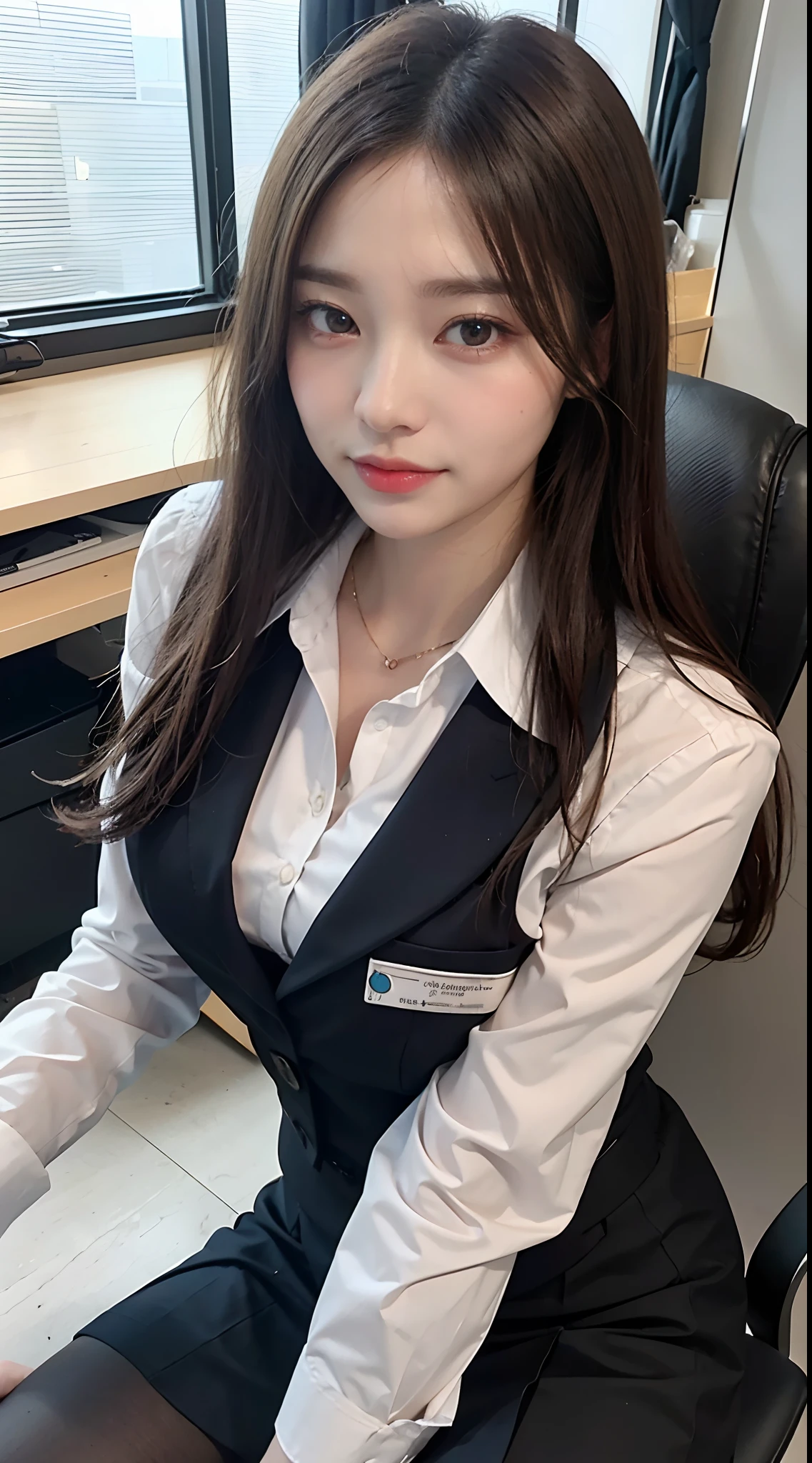 Arafed asian woman in a black and white dress sitting in a chair ...