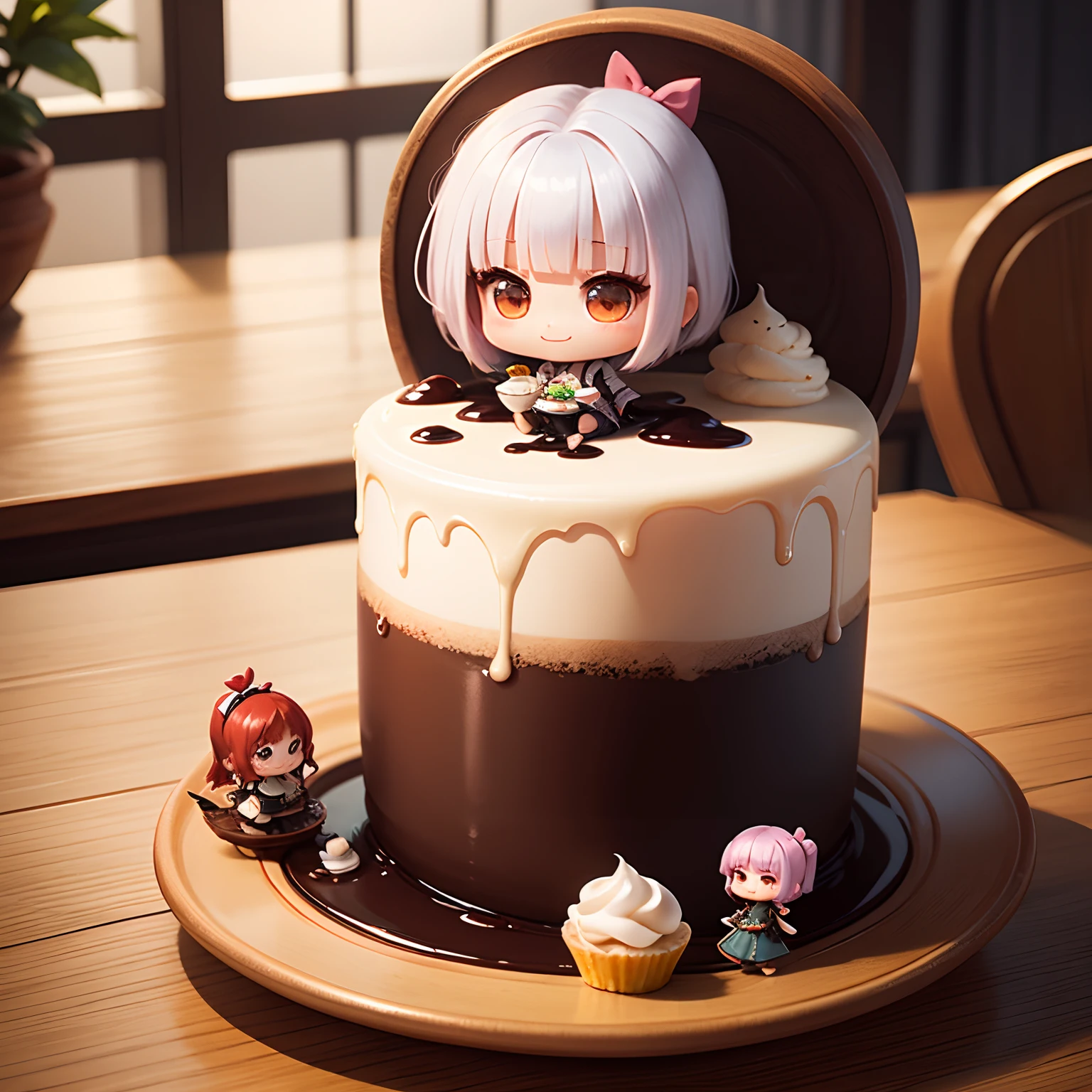 There is a cake with a doll on top of it - SeaArt AI