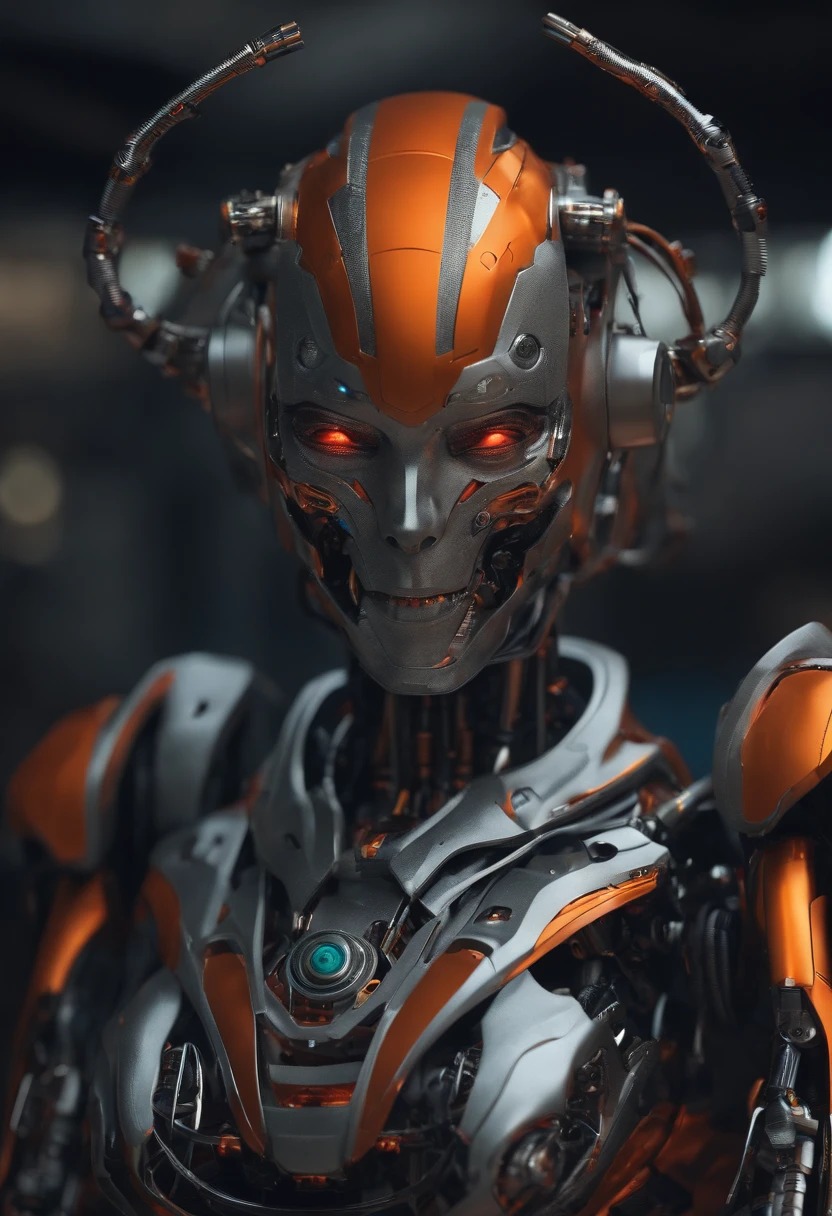A close up of a robot with a futuristic look on his face - SeaArt AI