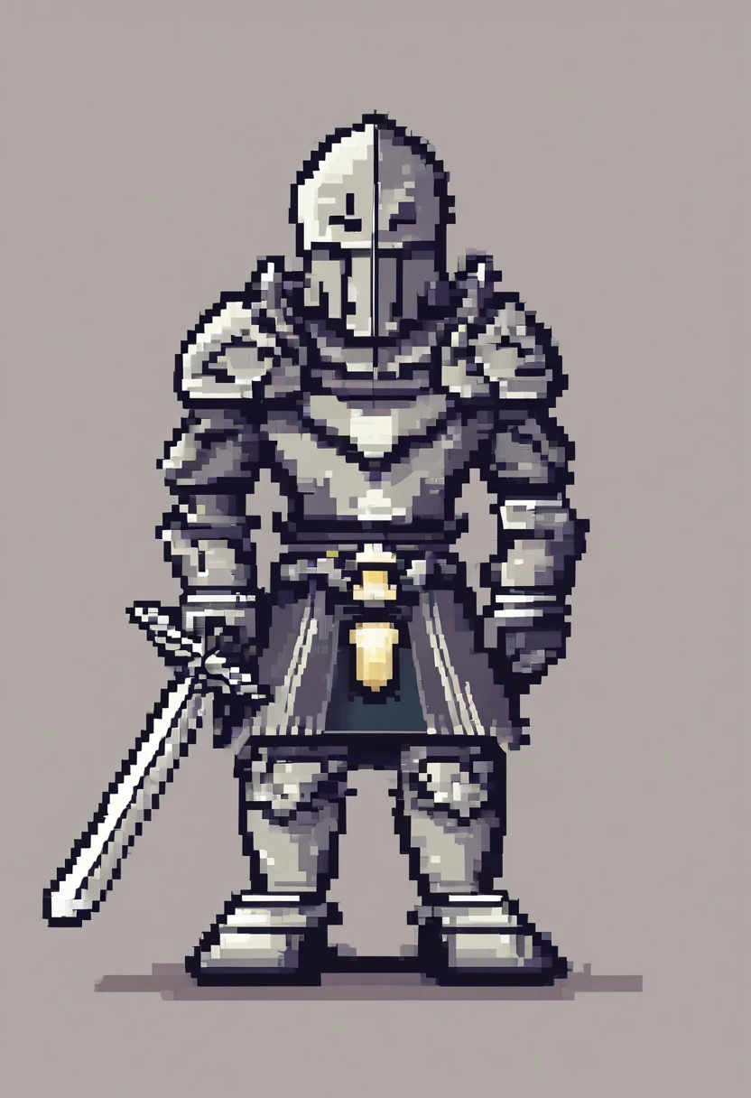 A pixel pixel knight with a sword and armor - SeaArt AI