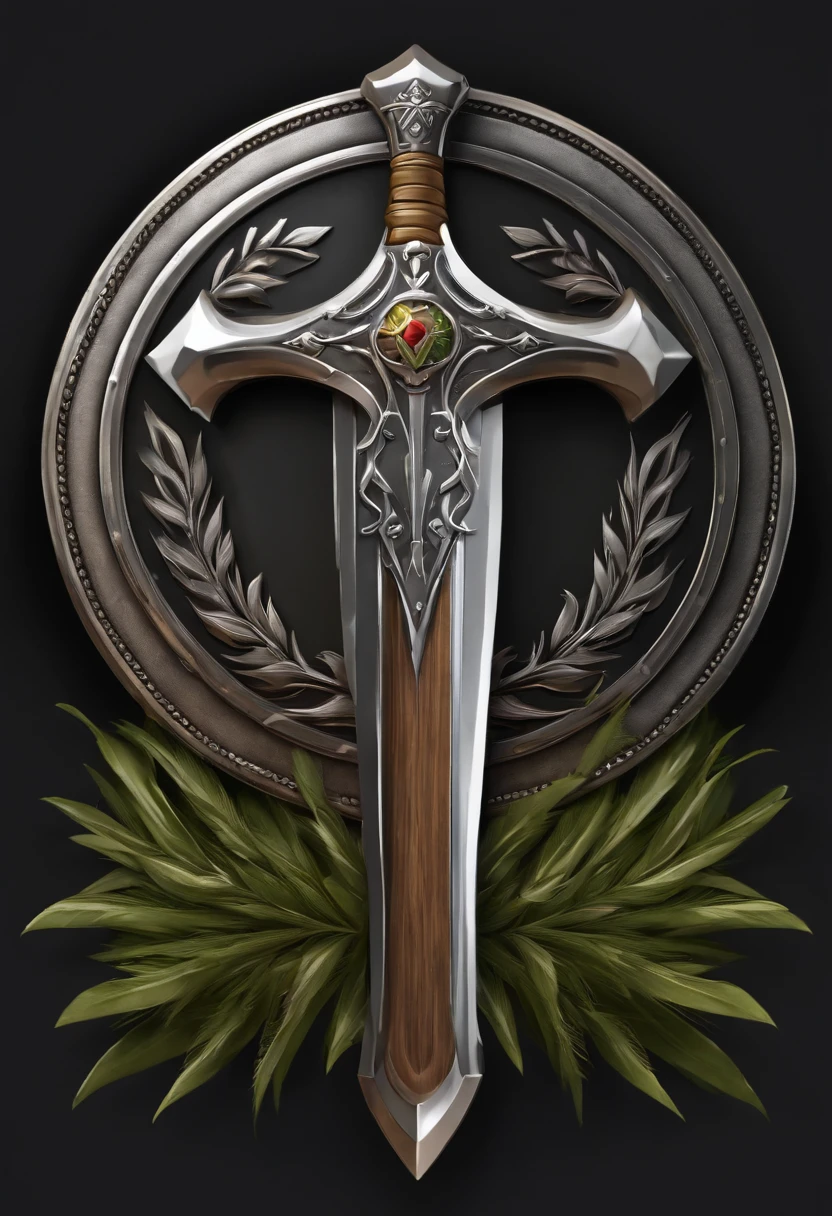 A close up of a sword with a cross on it - SeaArt AI