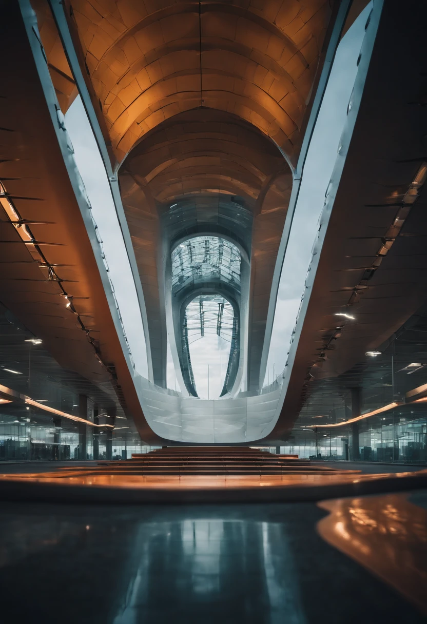 A view of a large building with a very long ceiling - SeaArt AI