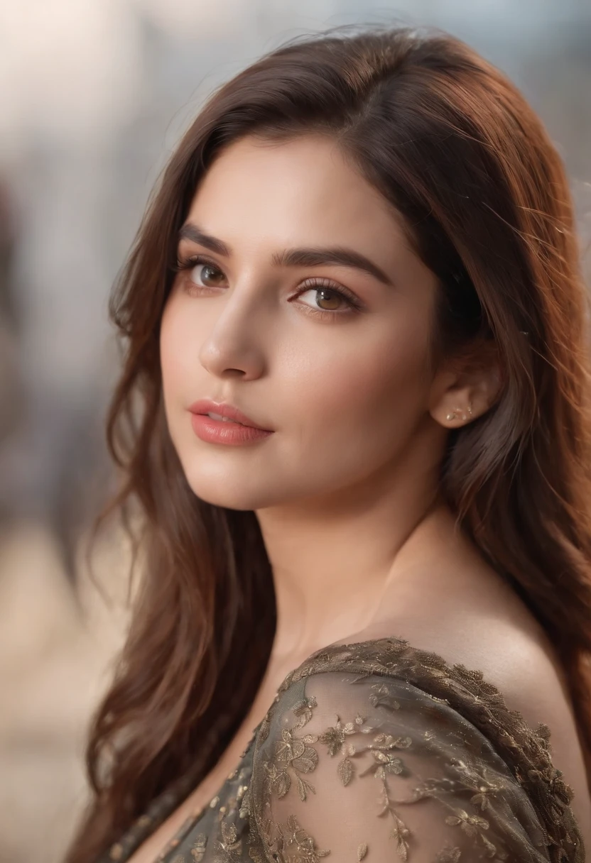 Anusha bhatia in a dress looking off to the side - SeaArt AI