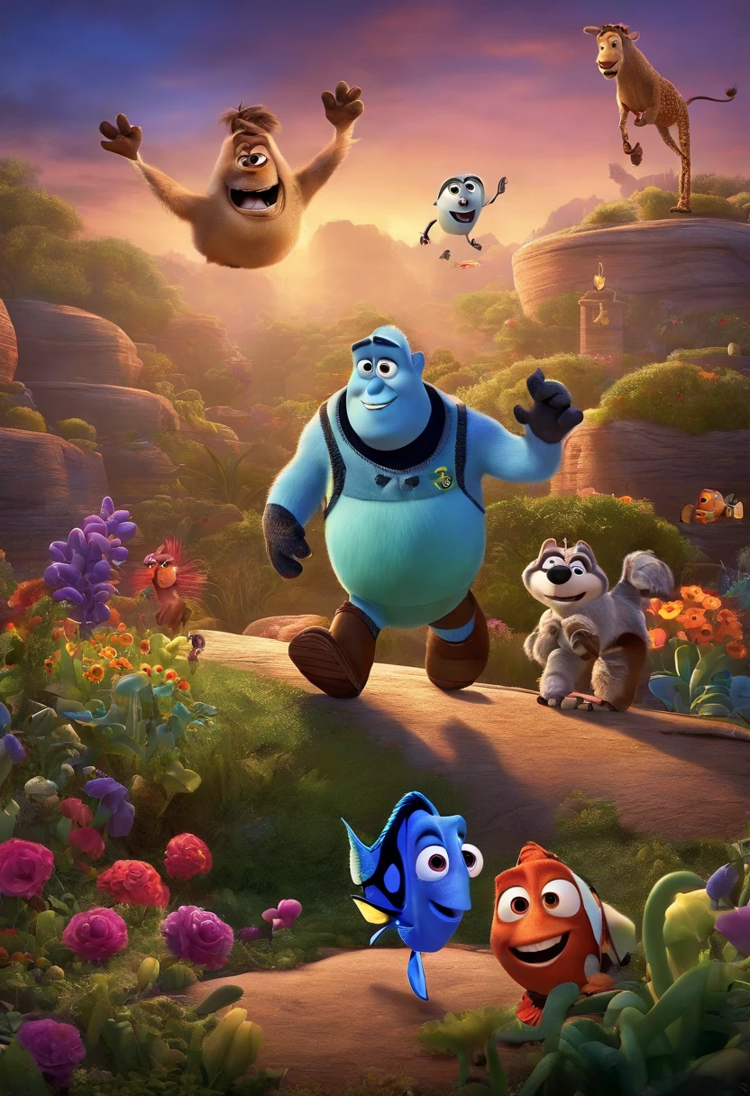 A poster of finding dory and finding nemo - SeaArt AI