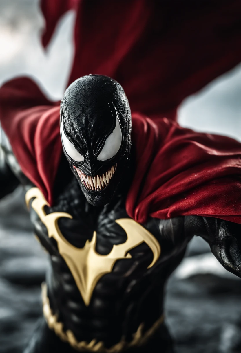 A close up of a toy figure of a person with a red cape - SeaArt AI