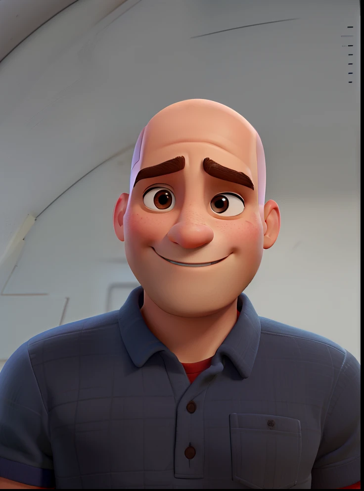 A close up of a cartoon man with a bald head - SeaArt AI