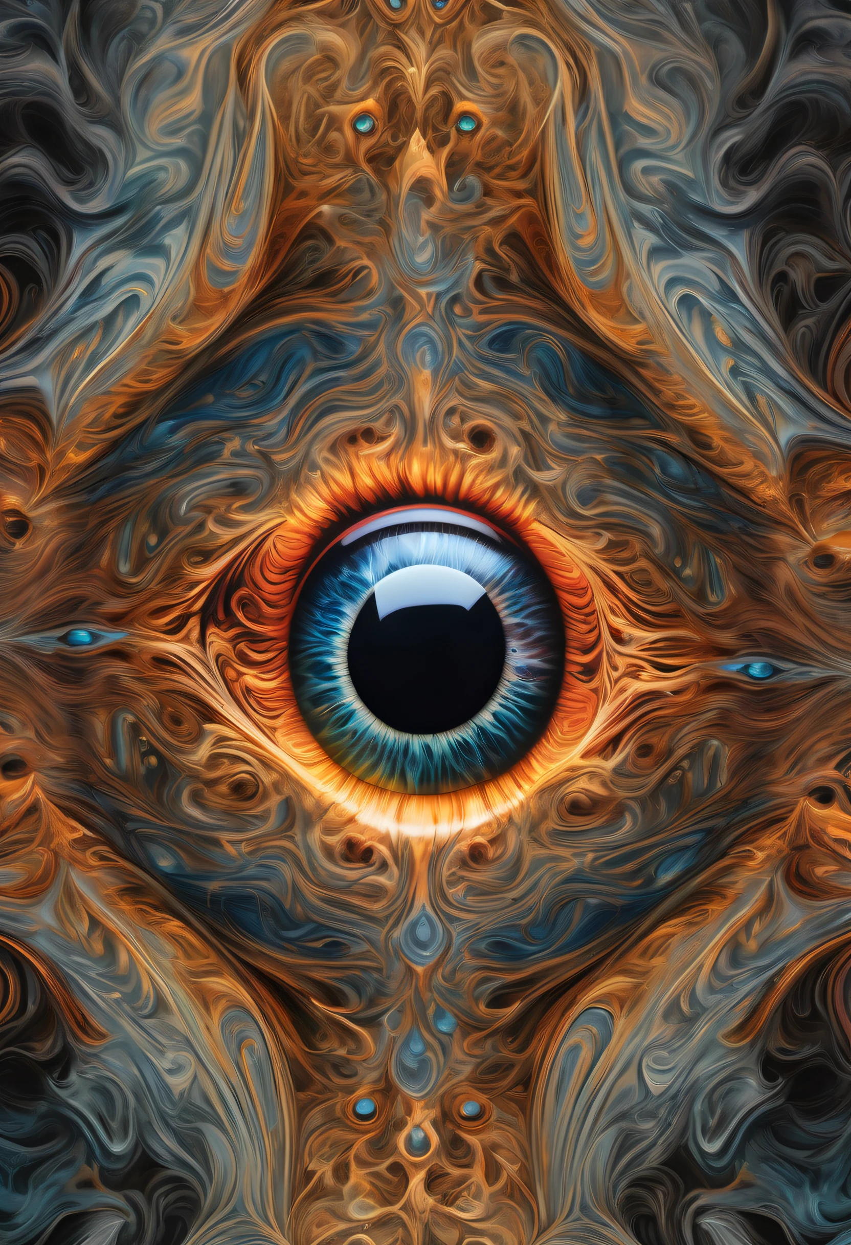 An image of a psychedelic image of a blue eye - SeaArt AI