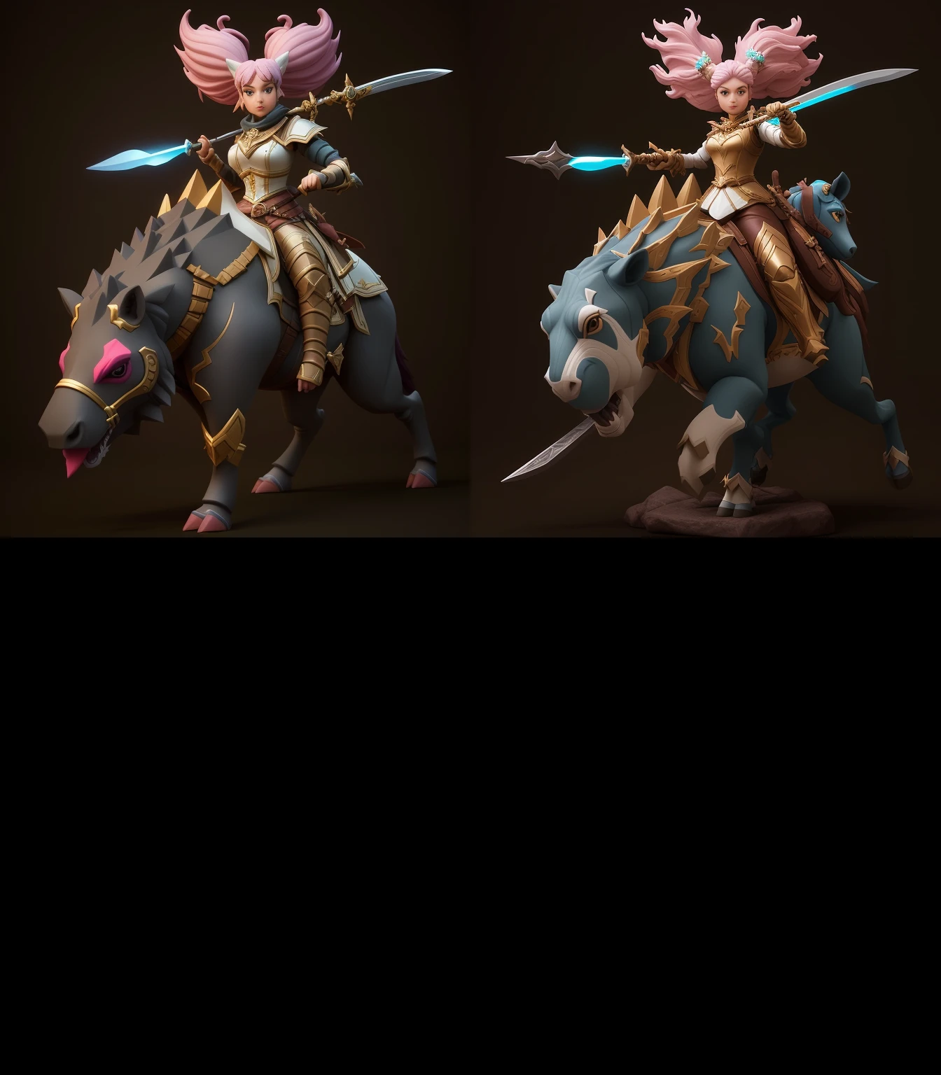 There was a woman riding a large animal with a sword, hyper-detailed fantasy cha - SeaArt AI