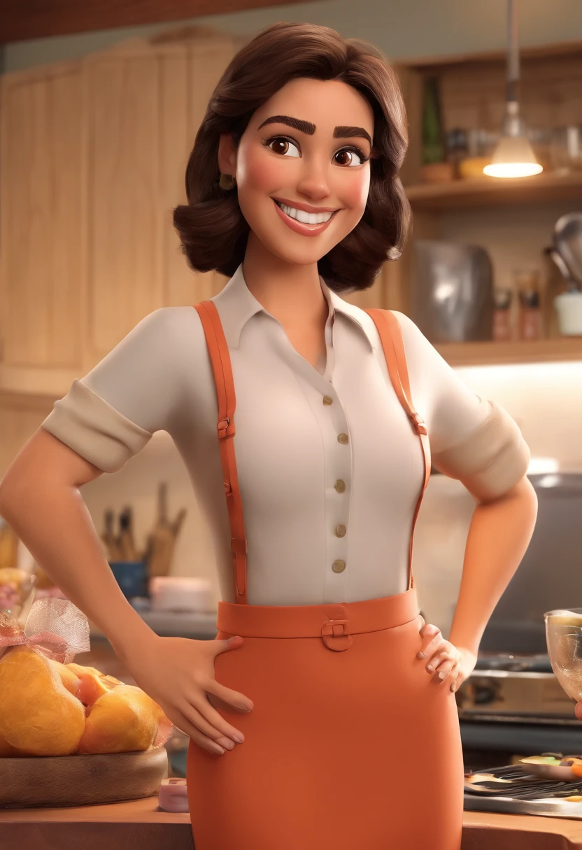 A close up of a cartoon character standing in a kitchen - SeaArt AI
