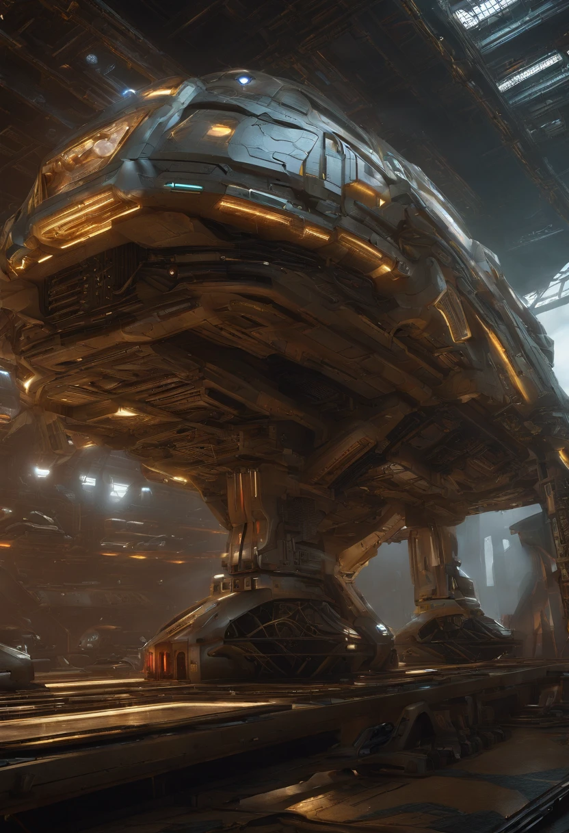 A close up of a futuristic spaceship in a sci - fi environment - SeaArt AI