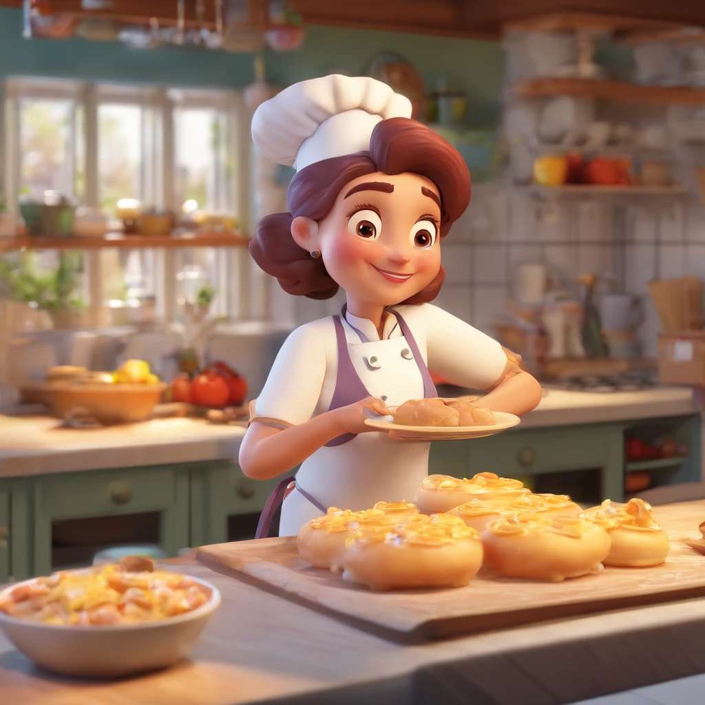 Arafed woman in a chef's hat holding a plate of food - SeaArt AI