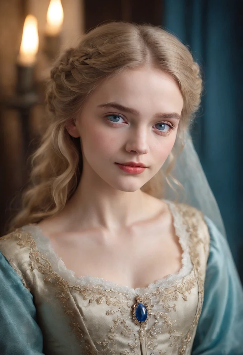 A woman in a blue dress with a tiable and a veil - SeaArt AI